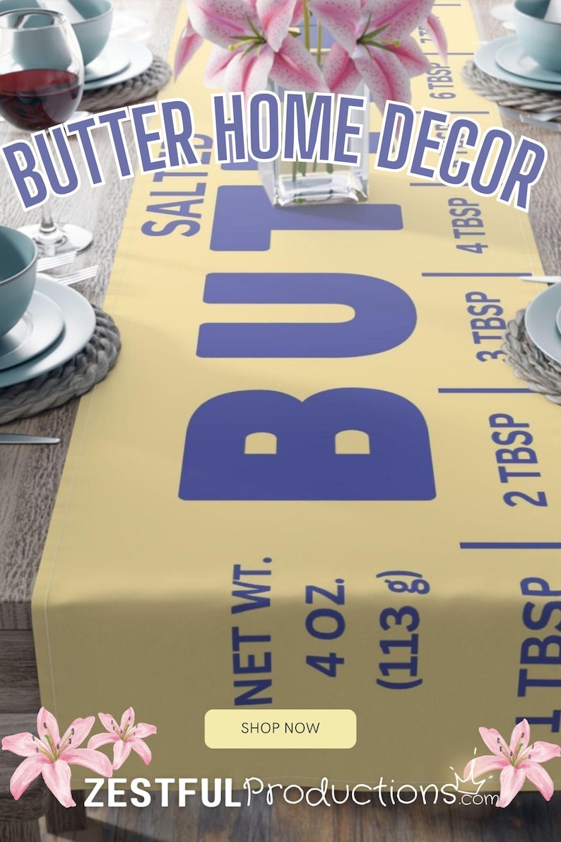 Salted Butter Label Runner Farmhouse Kitchen Decor Vintage Table ...