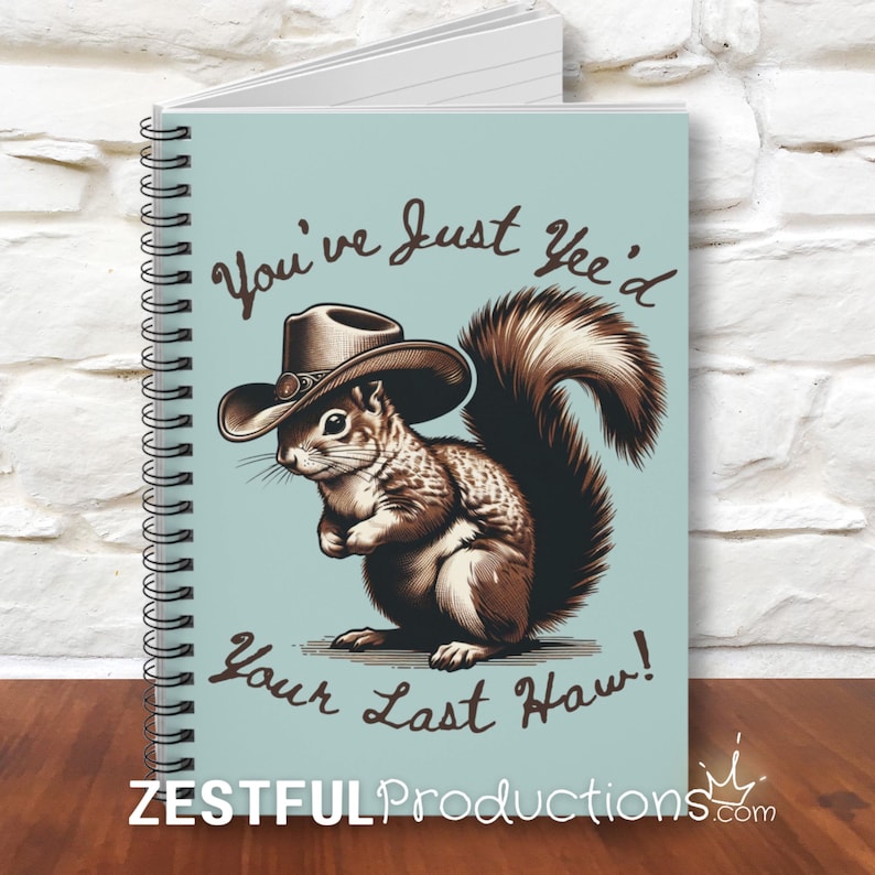 Western Decor Animal Theme Cowboy Style Squirrel Illustration Paper Pad ...