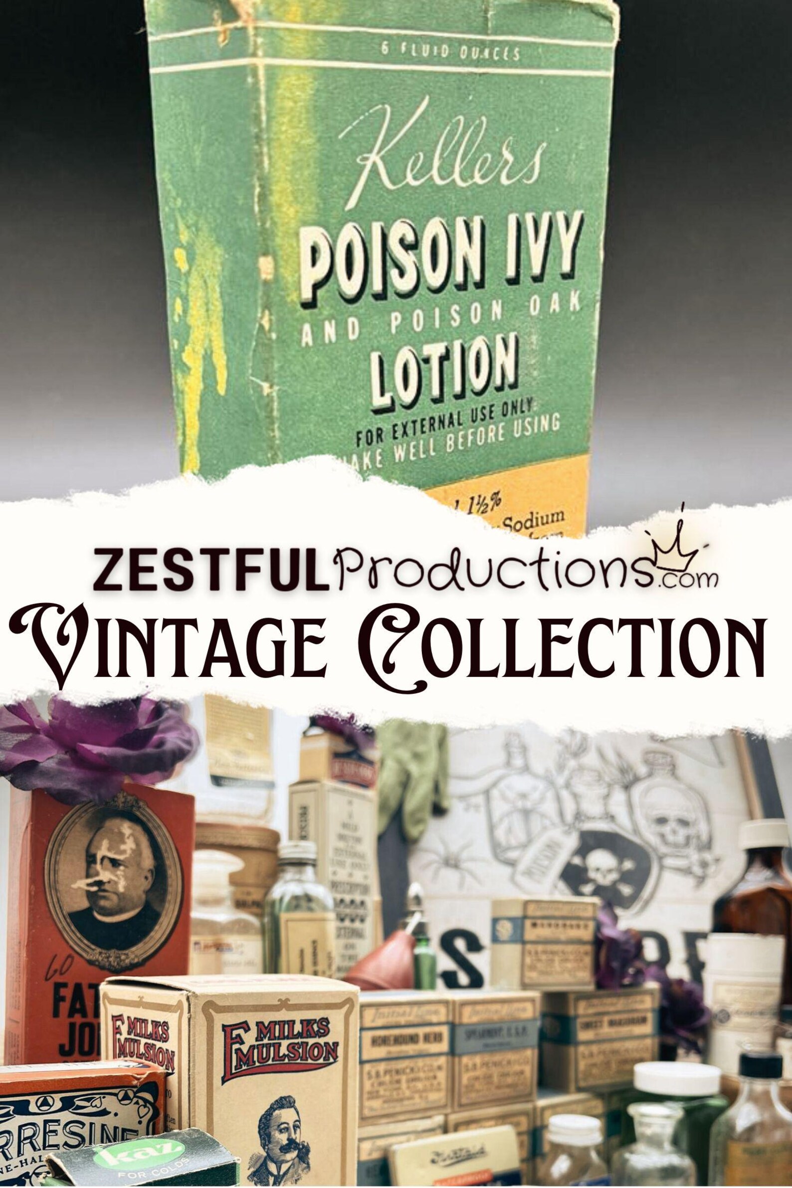 Vintage Kellers Poison Ivy Poison Oak Lotion Box 1950s Era Mid Century ...