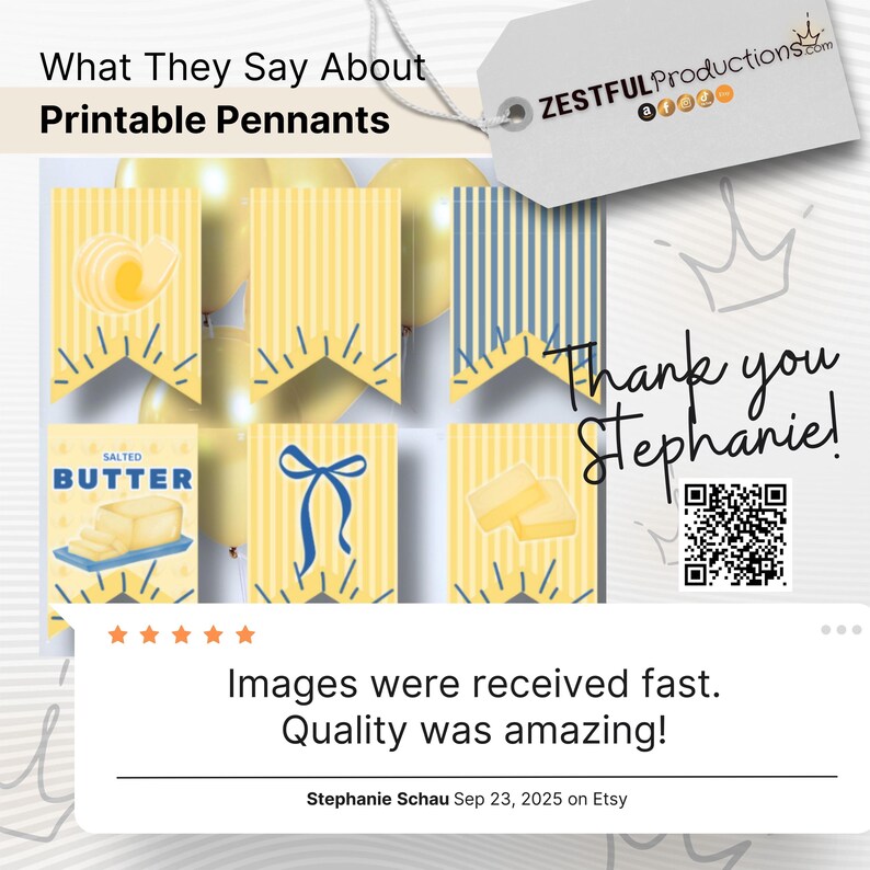 Butter Theme Banner Printable Alphabet Party Decoration Birthday ...