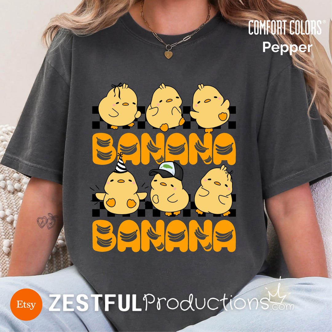 Chicken Banana Tshirt | Viral Meme Graphic Tee | Kawaii Chick Shirt ...