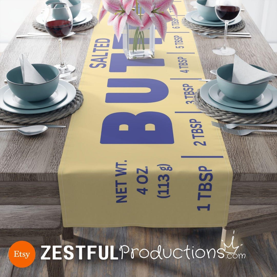 Salted Butter Label Runner Farmhouse Kitchen Decor Vintage Table ...