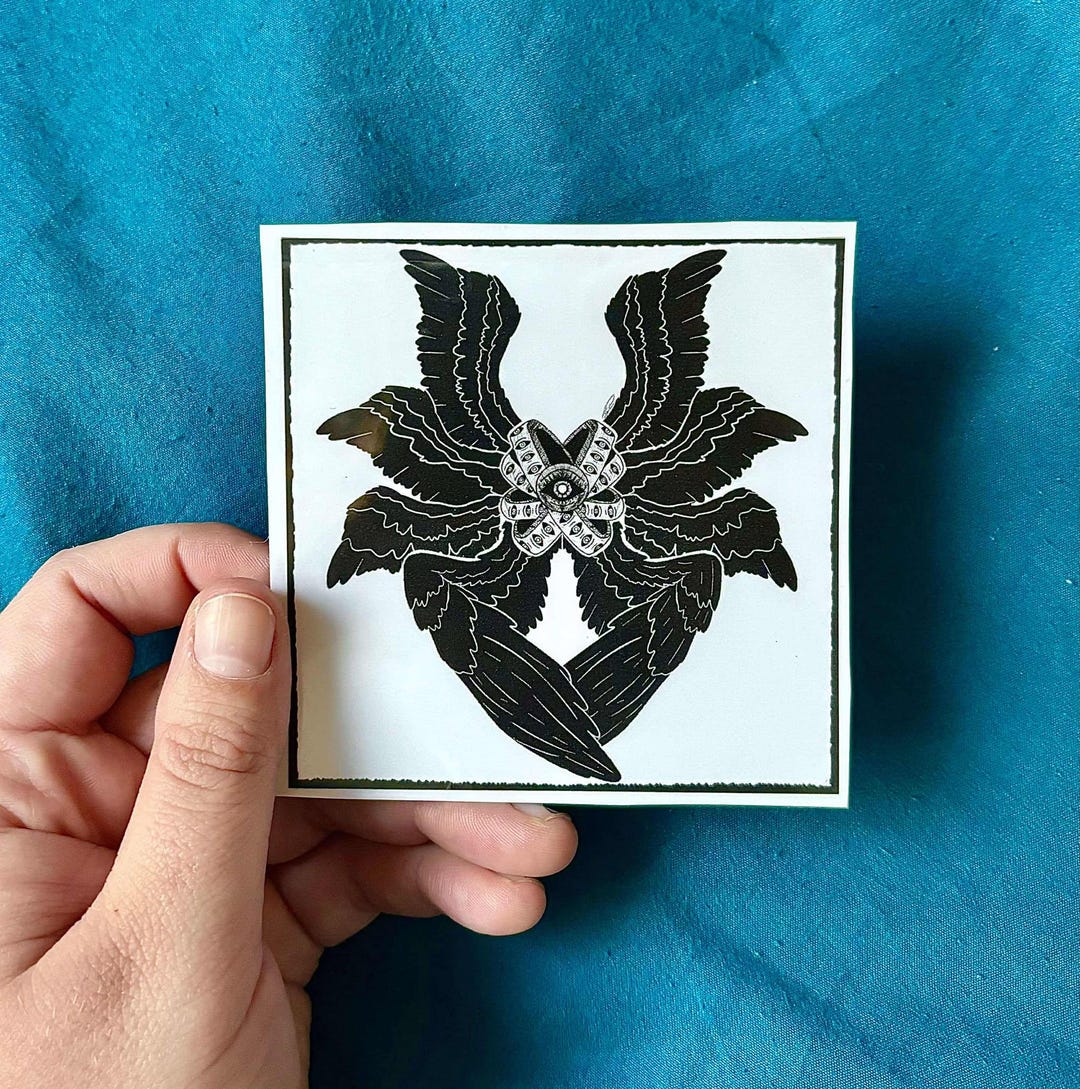 Seraphim Sticker - Biblically Accurate Angel Square Sticker in a Gothic ...