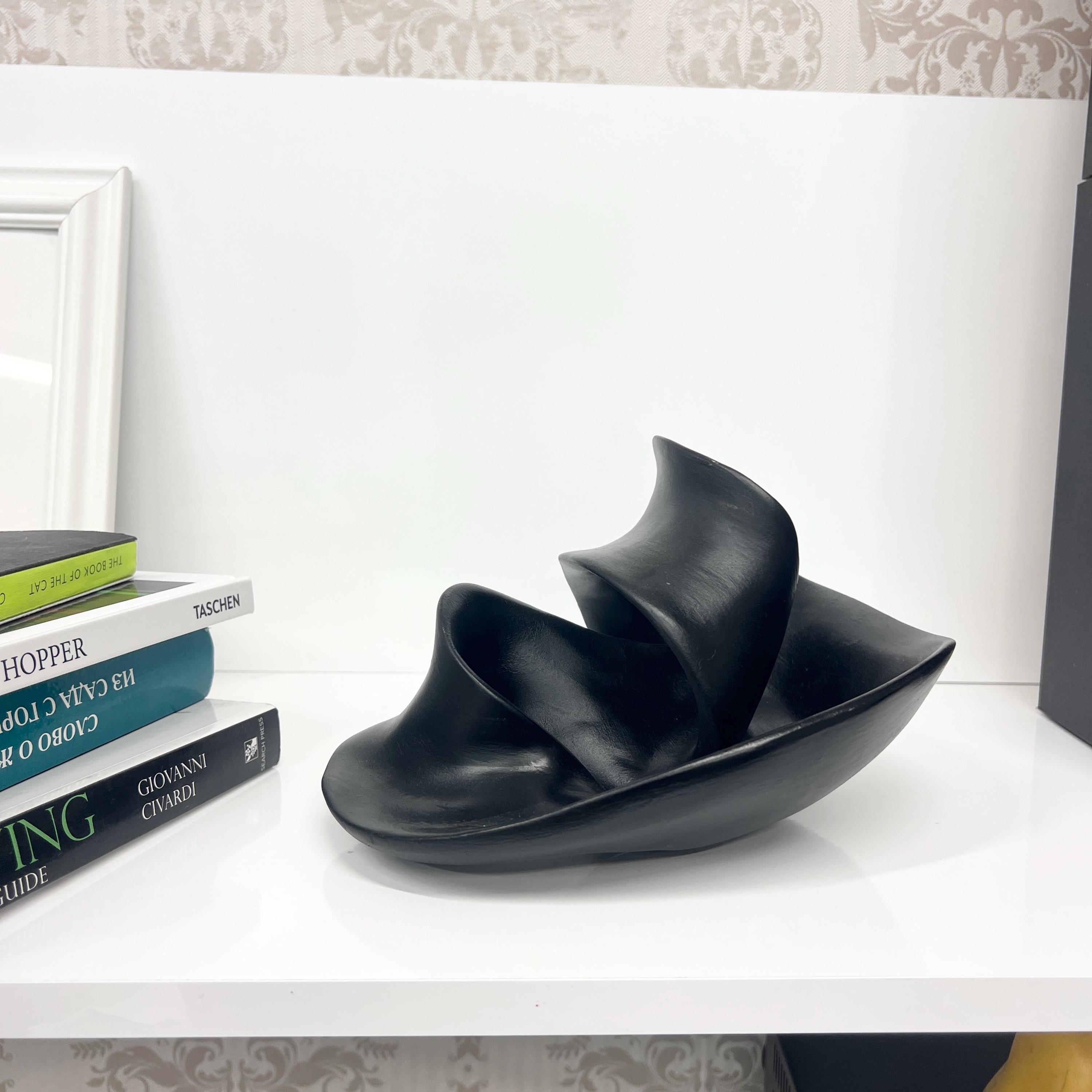 Black Möbius Loop Ceramic Sculpture – Handmade Abstract Infinity Art ...