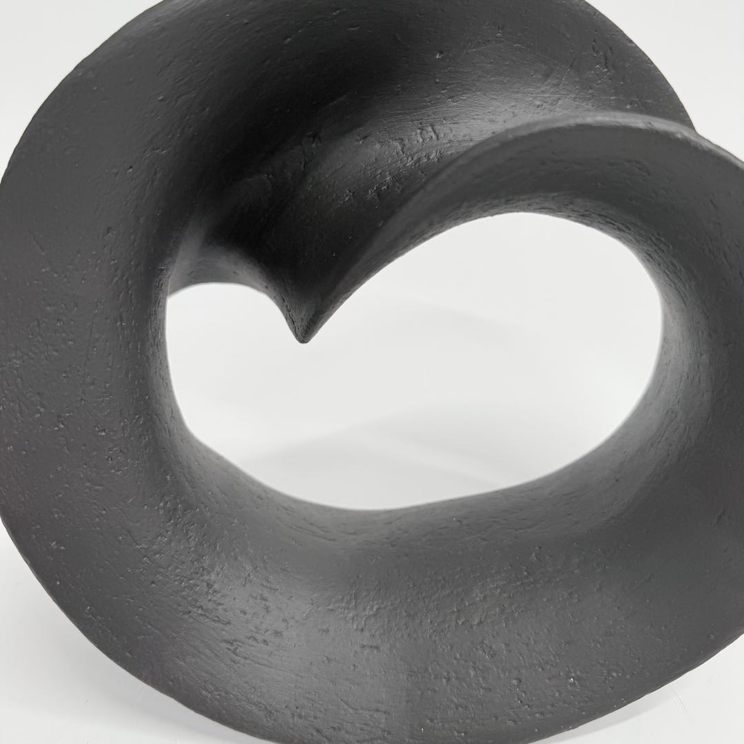 Black Ceramic Mobius Sculpture — Modern Minimalist Decor — Abstract ...