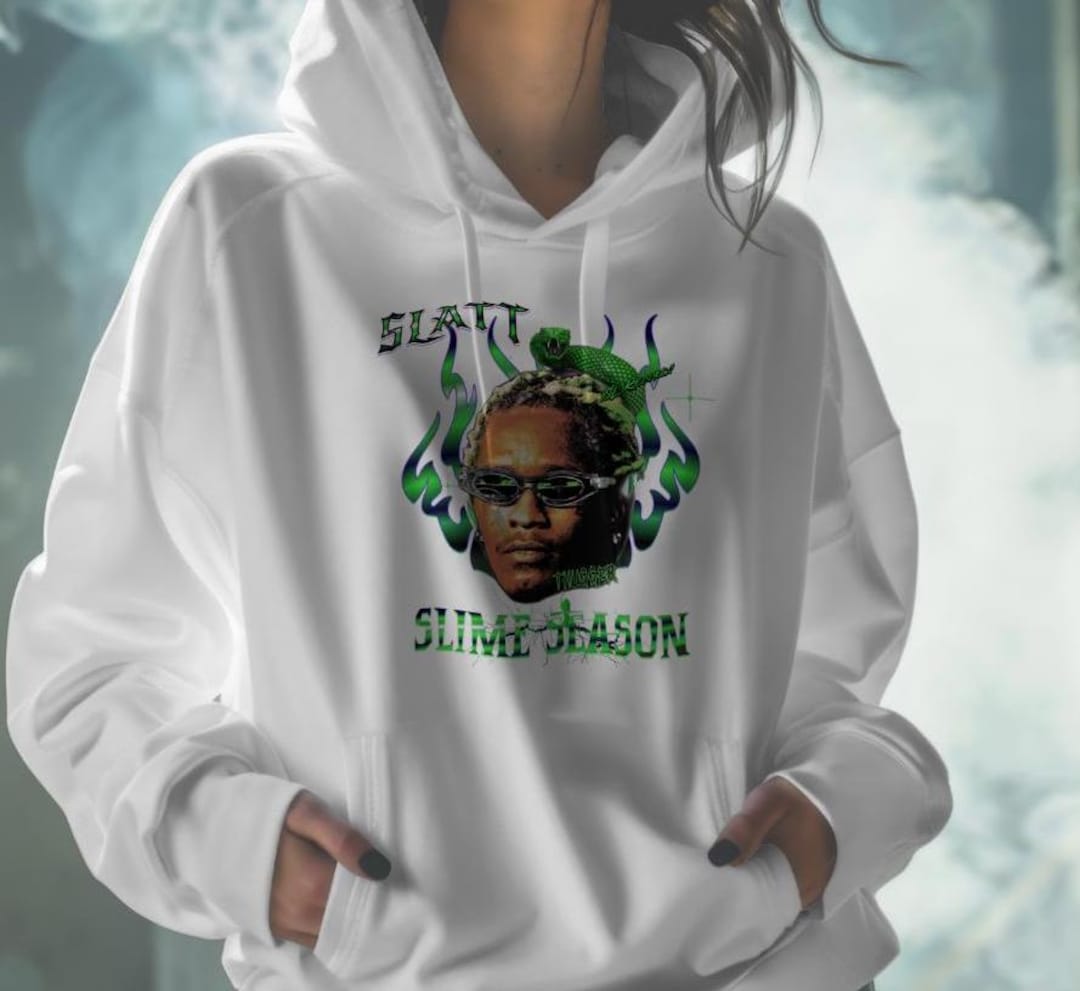 Vintage Young Thug Slime Season Hoodie Rap Sweater Concert Merch Gift ...