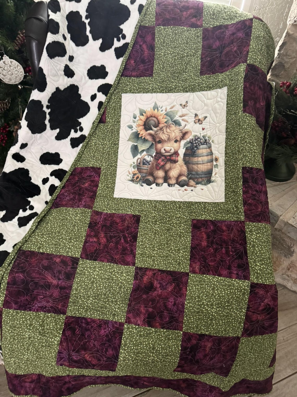 Winery Highland Cow Heirloom Quilt (60"x72") - Etsy