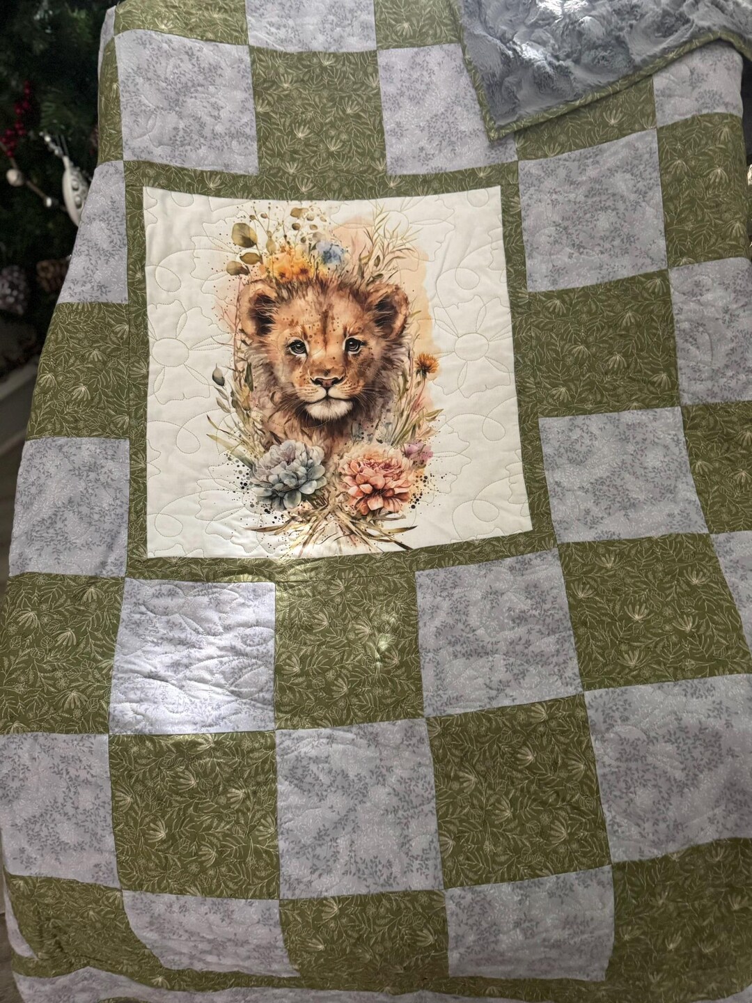 Lion Panel Heirloom Quilt – Soft Minky Back, 60x72 - Etsy