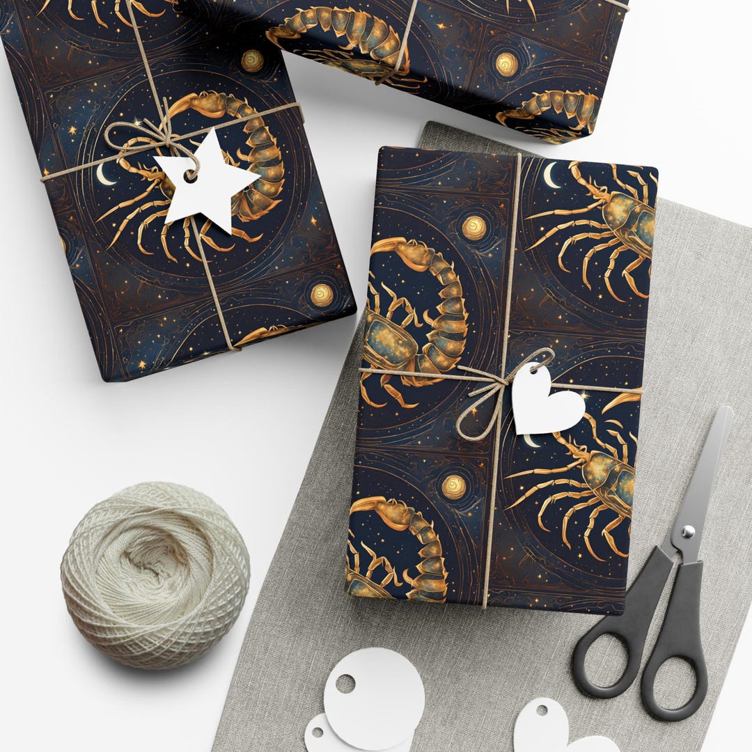 Scorpio Gift Wrap, Zodiac Wrapping Paper, Astrology Birthday Wrap ...
