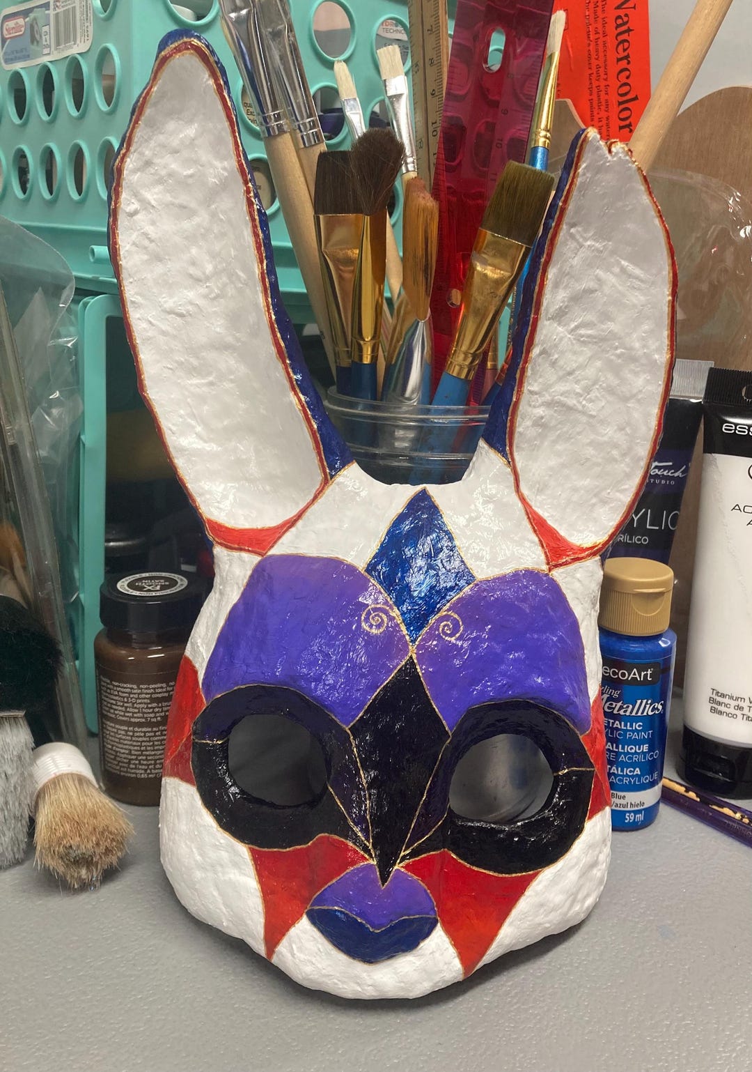 Papermache Venetian Inspired Rabbit Mask - Etsy