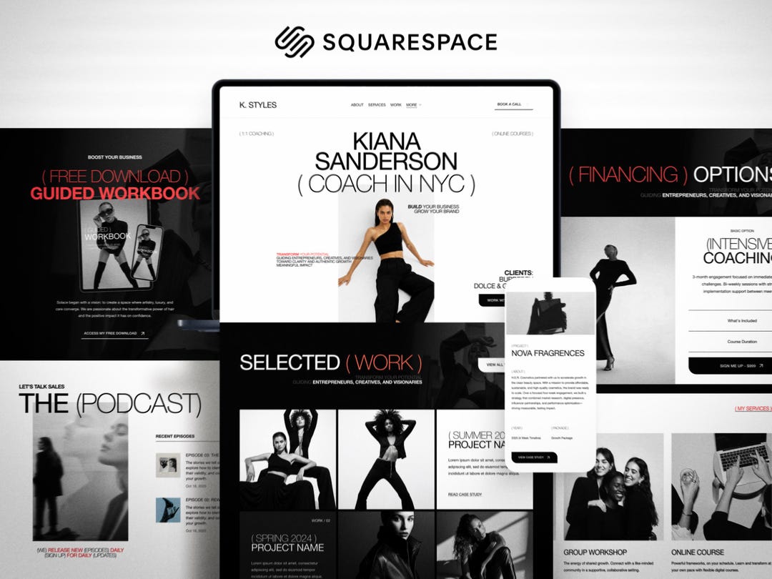 Creative Agency Squarespace Template | Coaching & Social Media Manager ...