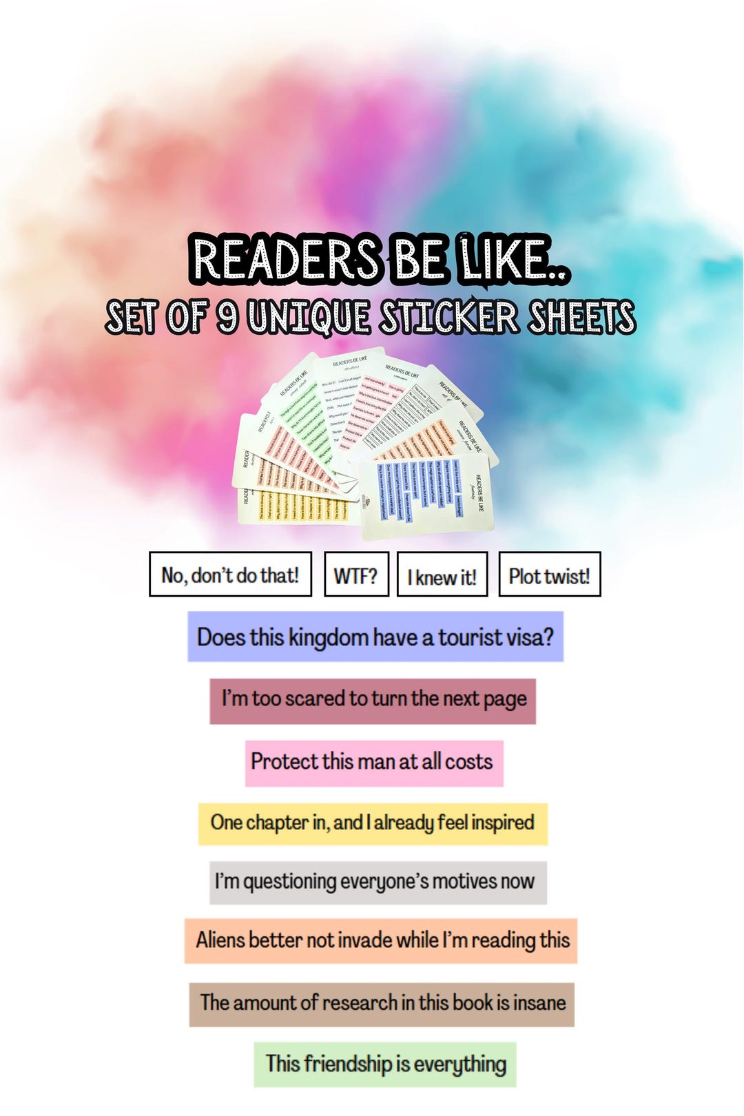 Book Reaction Stickers "readers Be Like" - Etsy