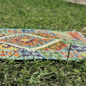 Afghan Maimana Kilim Rug 3x2 Ft, Handmade Wool Area Rug, Flatweave ...