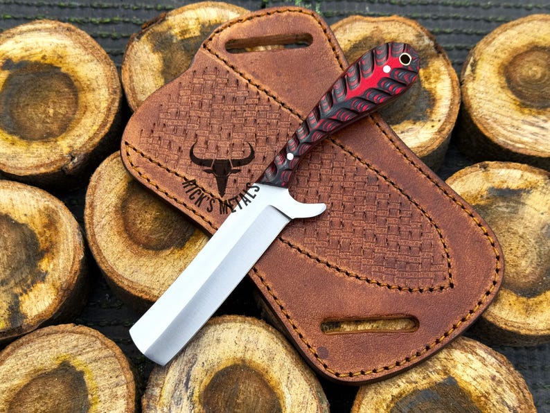 HAND ENGRAVED BULL Cutter Knife With Pan Cake Sheath, Engraved Cowboy ...