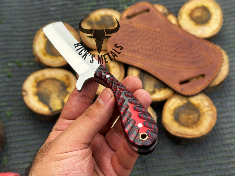 HAND ENGRAVED BULL Cutter Knife With Pan Cake Sheath, Engraved Cowboy ...