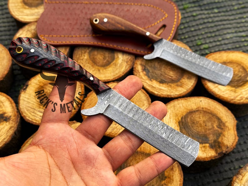 HAND ENGRAVED BULL Cutter Knife With Pan Cake Sheath, Engraved Cowboy ...