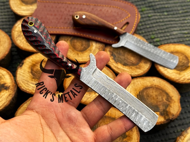 HAND ENGRAVED BULL Cutter Knife With Pan Cake Sheath, Engraved Cowboy ...