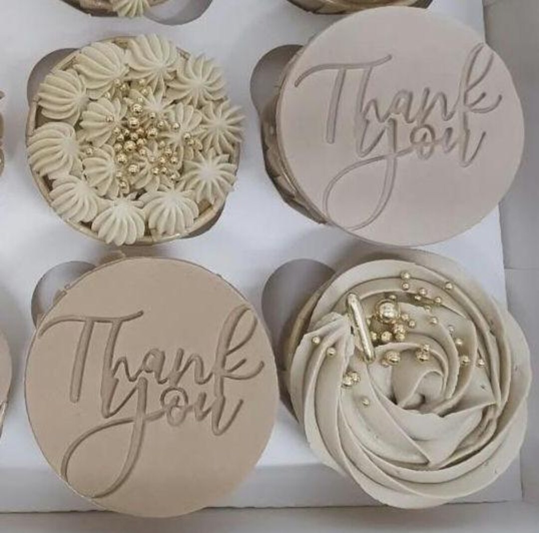 Thank You Fondant (edible) Cake Toppers (set of 4) - Etsy