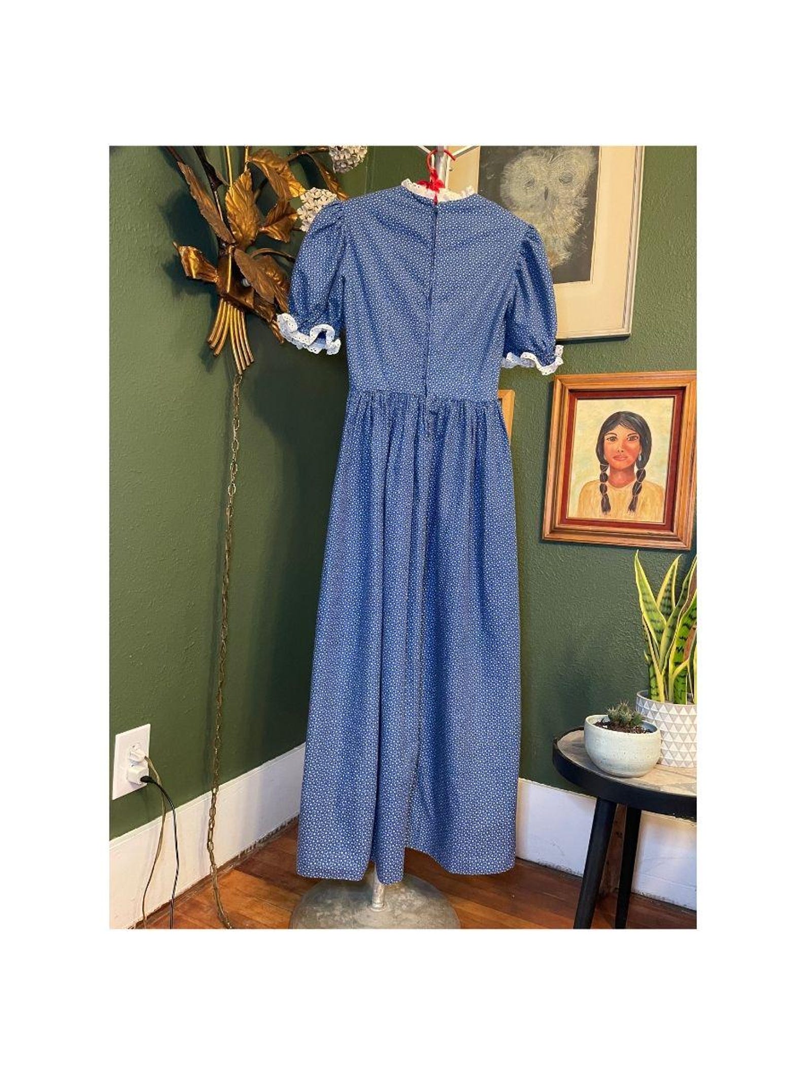 Vintage Handmade 1970's Country Western Prairie Maxi Dress, Cottage ...