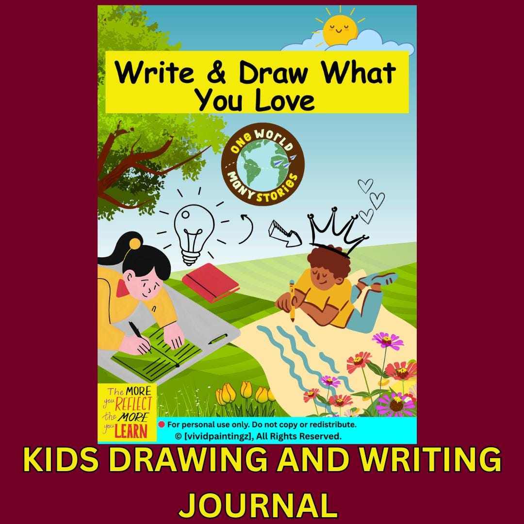 Kids Drawing and Writing Journal | Favorite Things Prompt Book ...