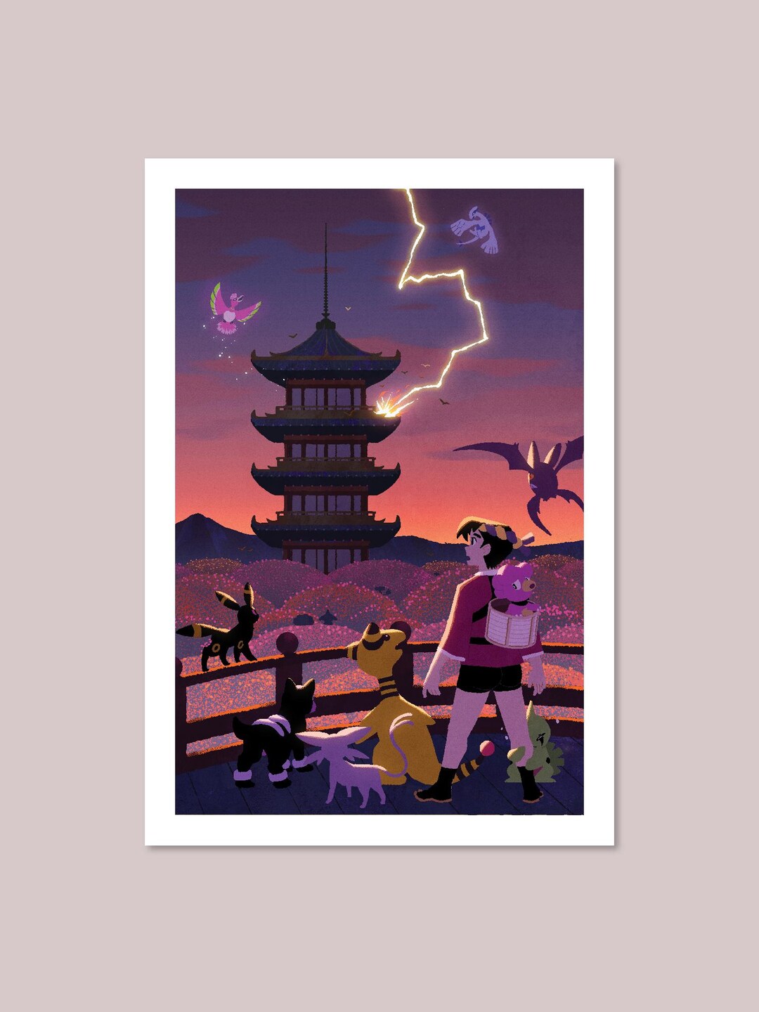 Pokemon Johto Burned Tower Print - Etsy