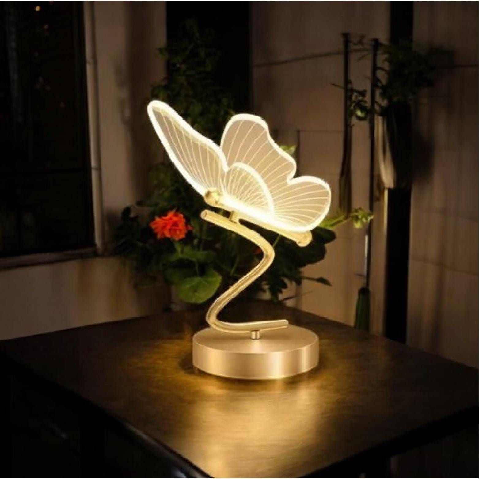Butterfly LED Table Lamp, Bedside Lamp, Boho Bedroom Decor, Night Light ...