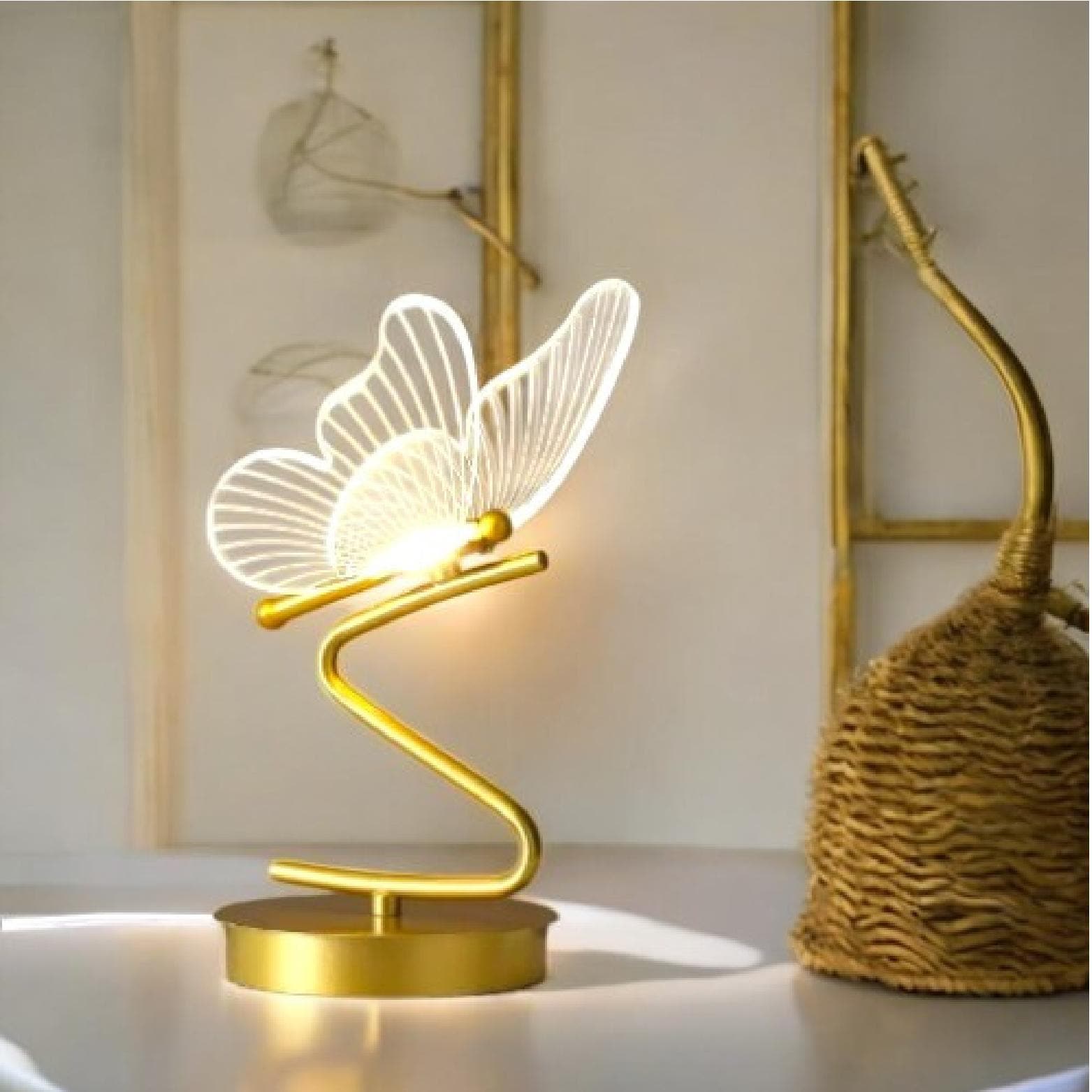 Butterfly LED Table Lamp, Bedside Lamp, Boho Bedroom Decor, Night Light ...
