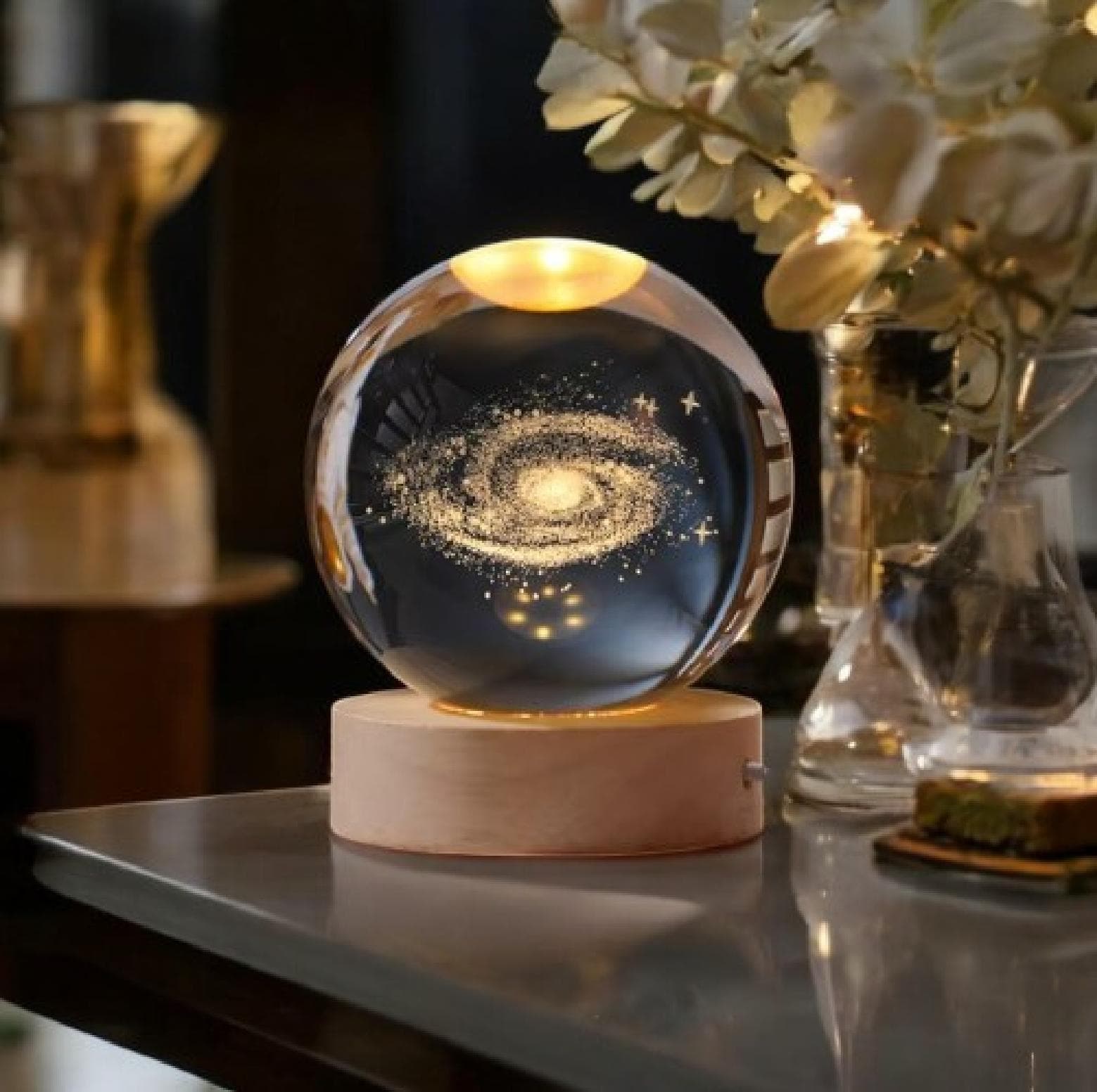 3D Crystal Ball, Sphere Decoration, Home Decor Gift, Crystal Ball Desk ...