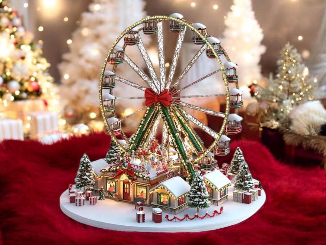 2D Christmas Ferris Wheel Miniature Holiday Centerpiece Festive Home ...
