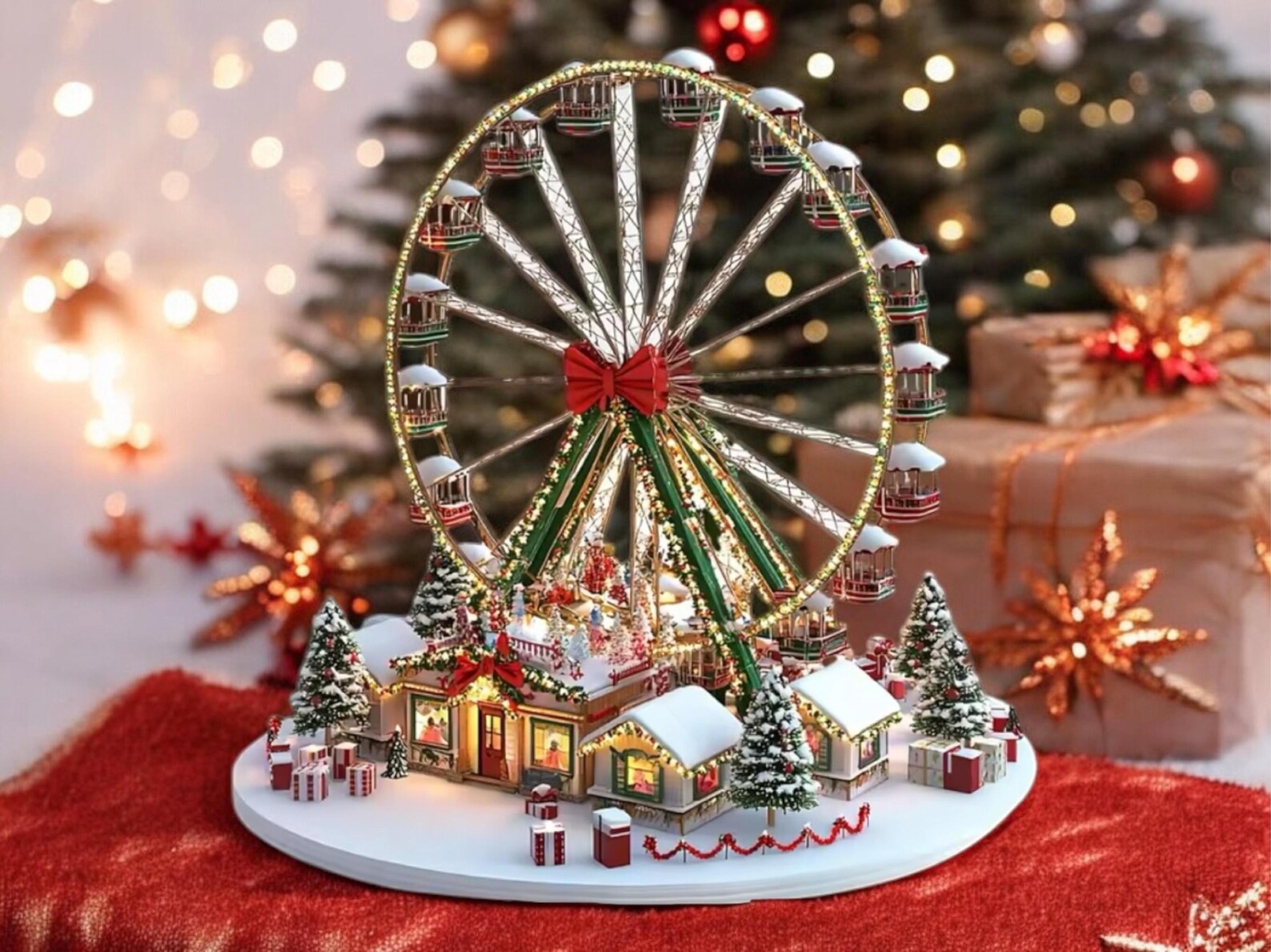 2D Christmas Ferris Wheel Miniature Holiday Centerpiece Festive Home ...