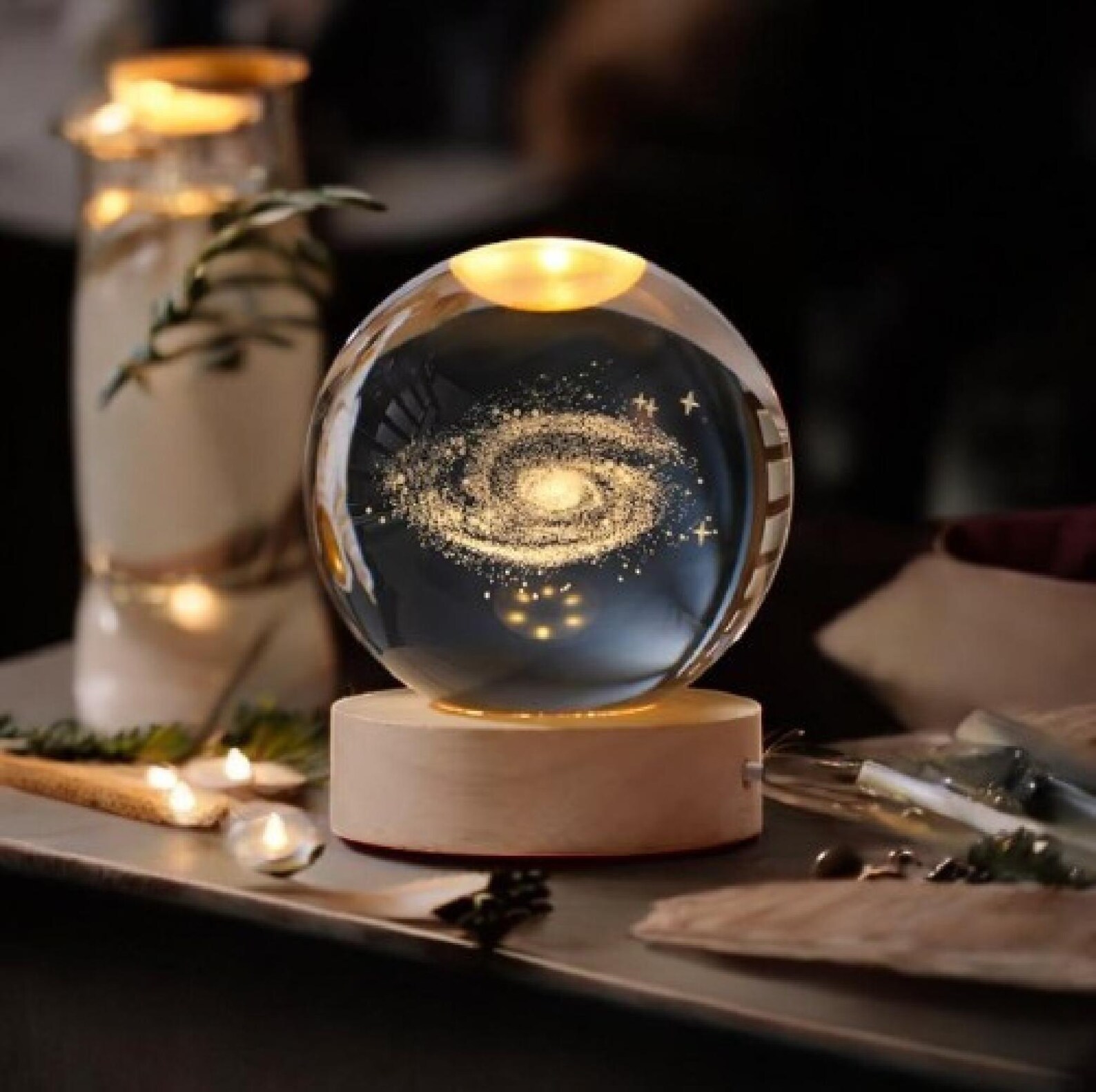 3D Crystal Ball, Sphere Decoration, Home Decor Gift, Crystal Ball Desk ...