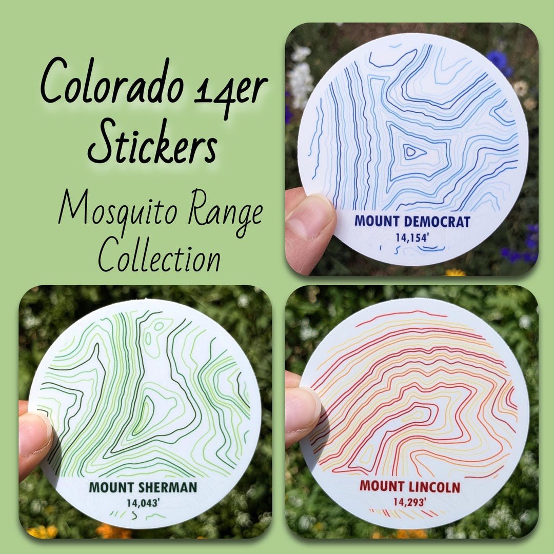 Colorado 14er Stickers: Mosquito Range (mount Democrat, Cameron ...
