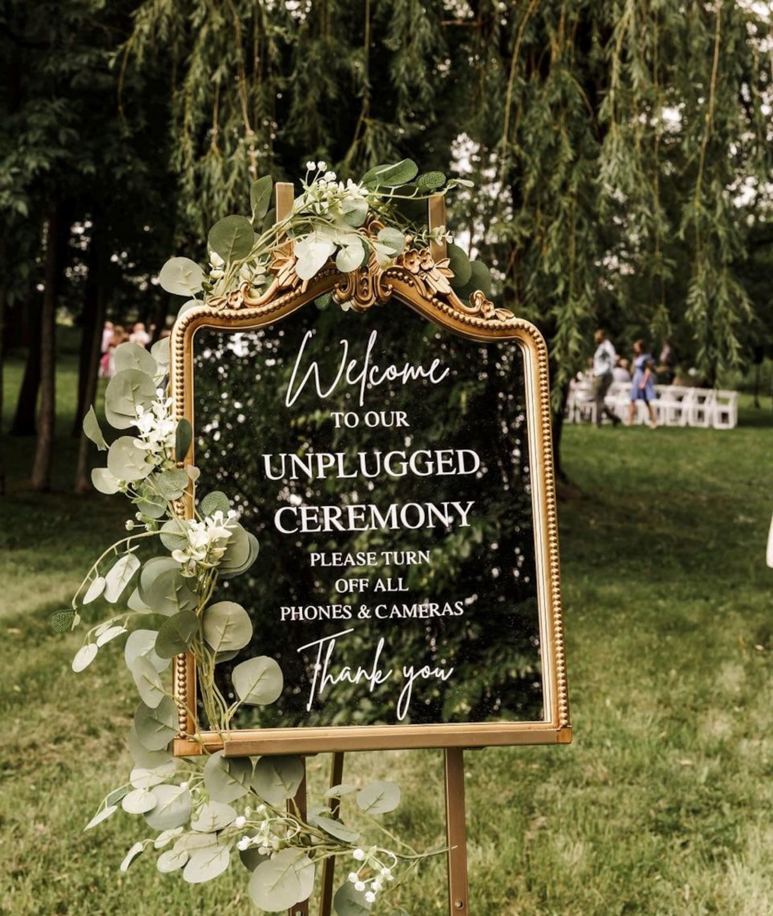 Unplugged Ceremony Sign, Customizable, Printable. Vinly Mirror Decal or ...