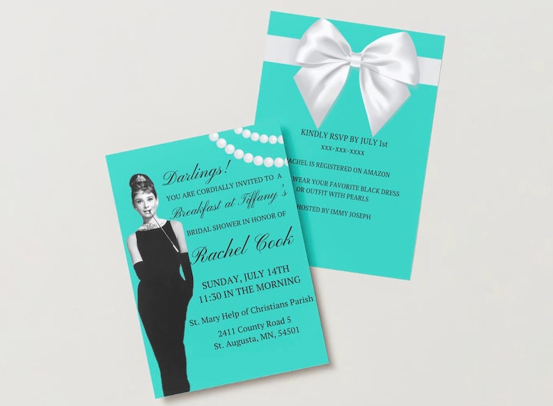 Editable Breakfast at Tiffanys Invitation - Etsy