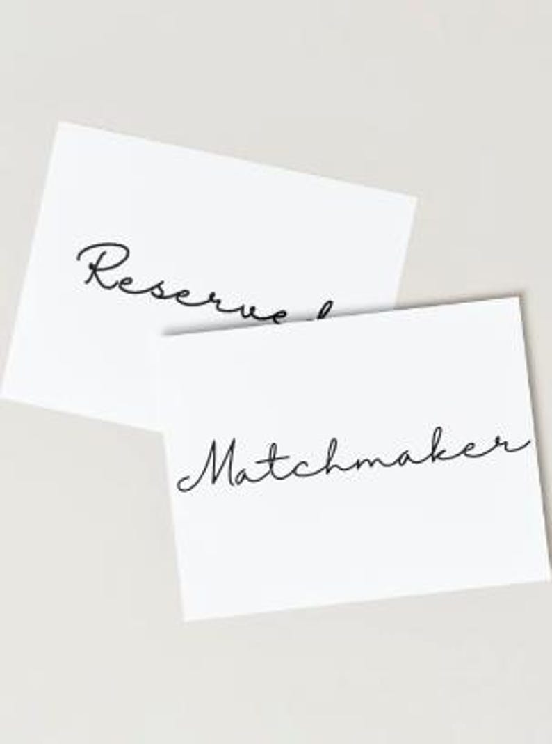 Modern Wedding Signs: Matchmaker & Reserved Seating (PDF Template) - Etsy