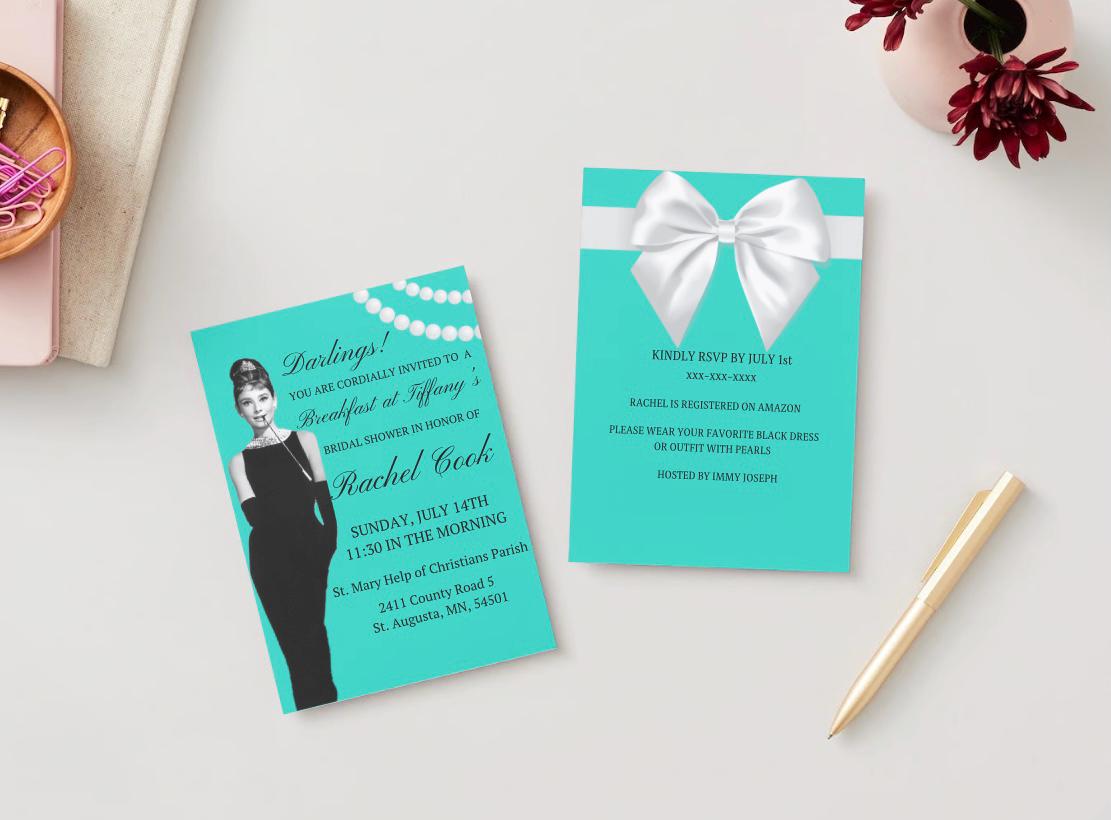 Editable Breakfast at Tiffanys Invitation - Etsy