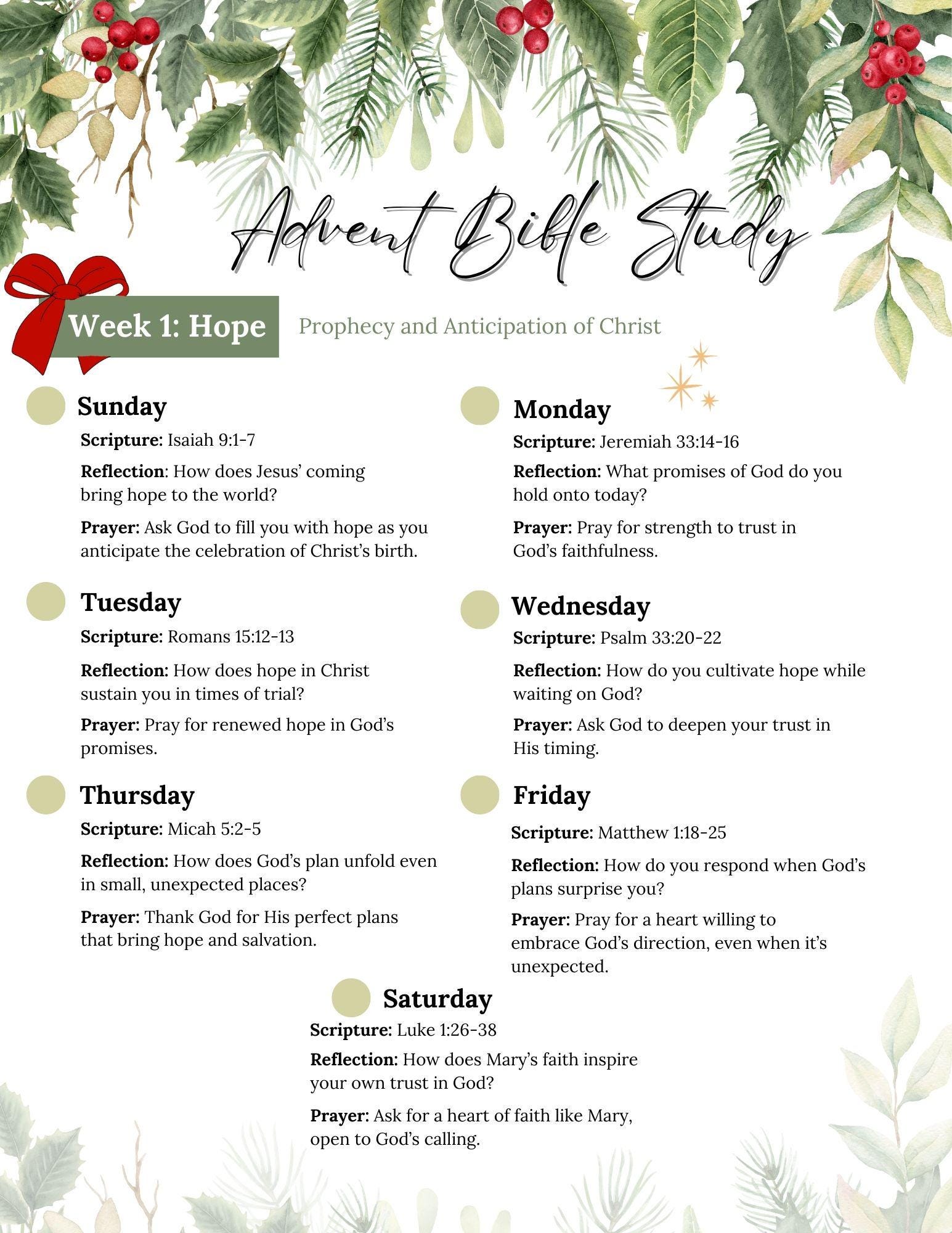Advent Bible Study Printable | Bible Study Printable | Story of Jesus ...
