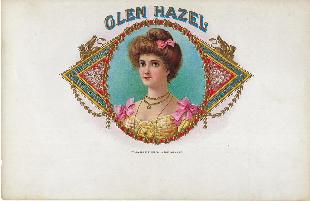 Extremely Rare - Vintage Cigar Box Label C1930s - Glen Hazel - Etsy