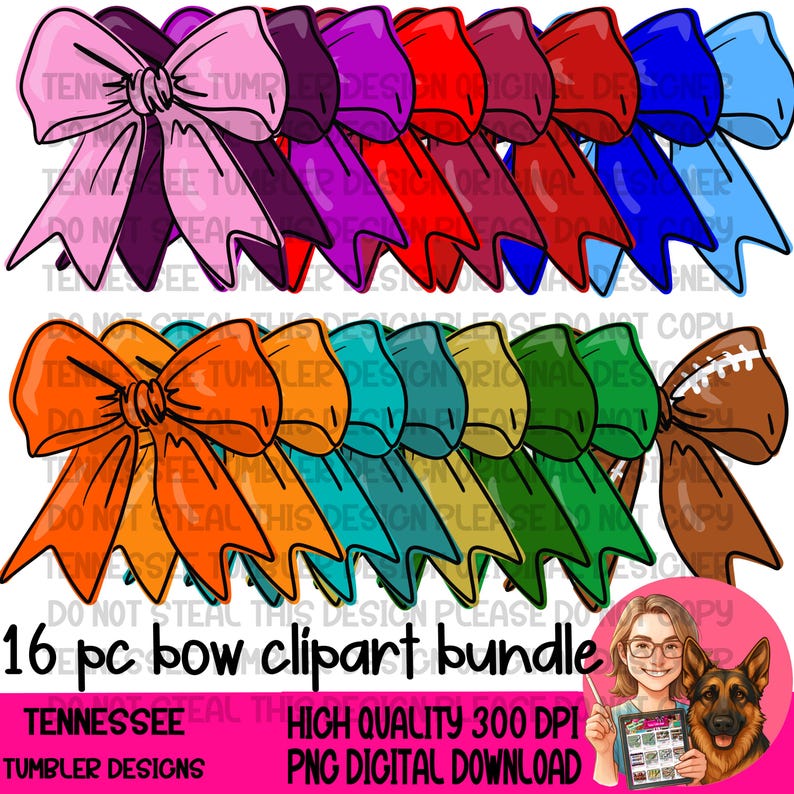 Hand Drawn Bow Clipart Bundle (2026) - 16 11 Inch Files - 300 DPI - Etsy