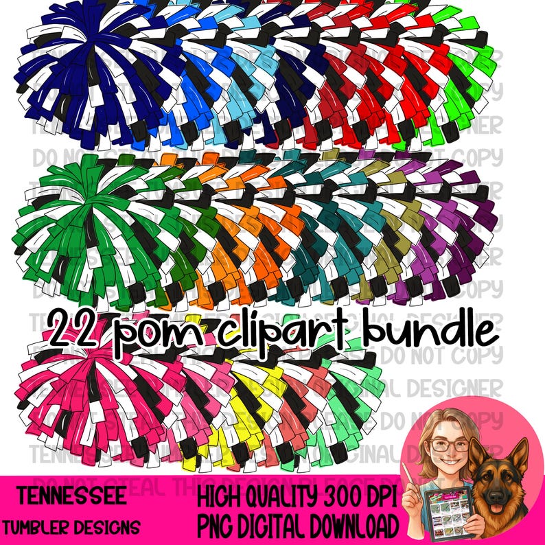 Hand Drawn Pom Clipart Bundle (2026) - 22 11 Inch Files - 300 DPI - Etsy