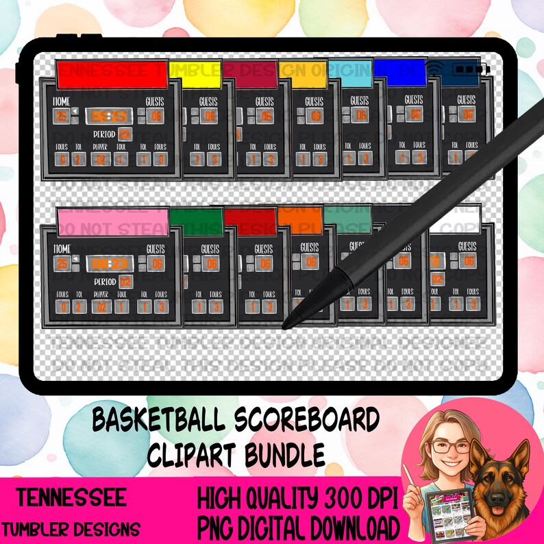 Basketball Scoreboard Clipart Bundle 14 11 Inch Files Included - 300 ...