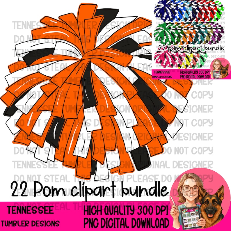 Hand Drawn Pom Clipart Bundle (2026) - 22 11 Inch Files - 300 DPI - Etsy