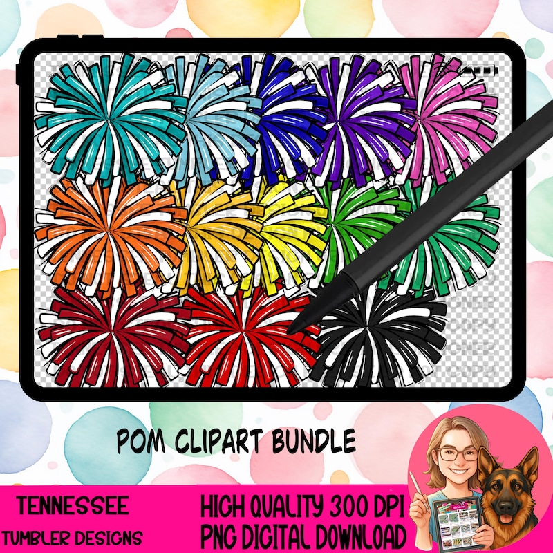 Pom Poms Clipart - Etsy