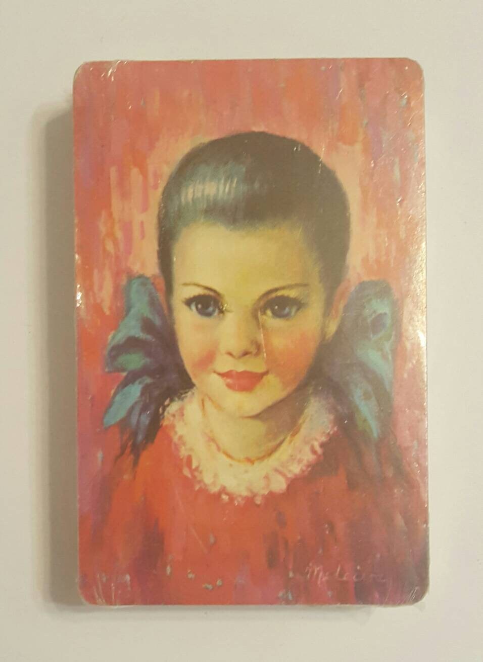 Girl With Blue Bow Playing Cards - Etsy