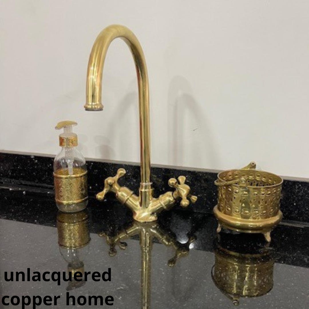 Solid Brass Unlacquered Kitchen & Bar Faucet Timeless Elegance for Your ...