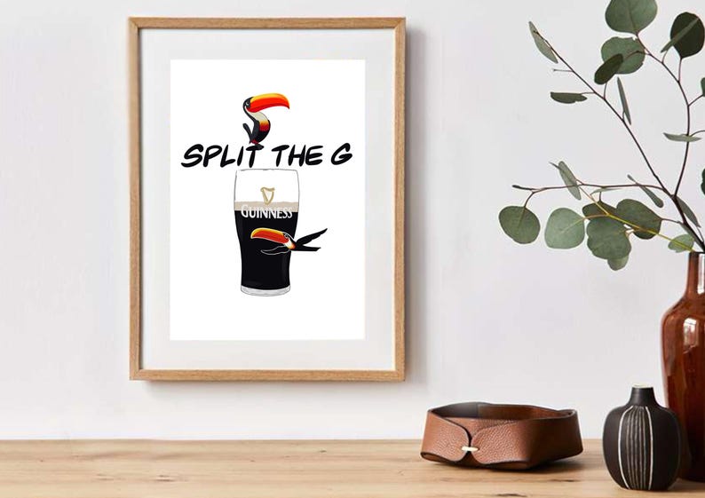 Split the G Guinness Art Print - Etsy UK