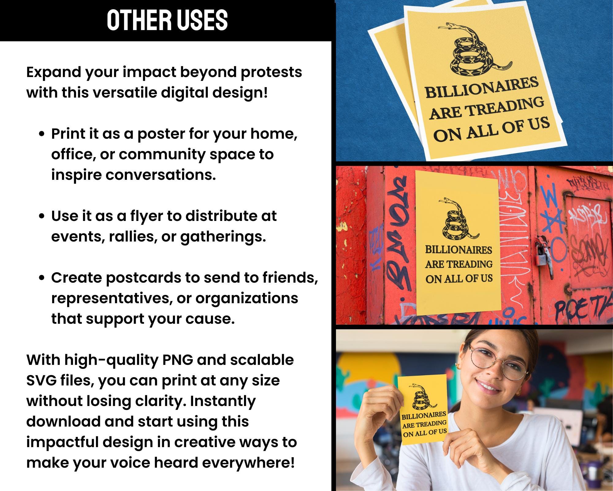 Print Your Own Protest March Sign - Billionaires Are Treading on All of ...