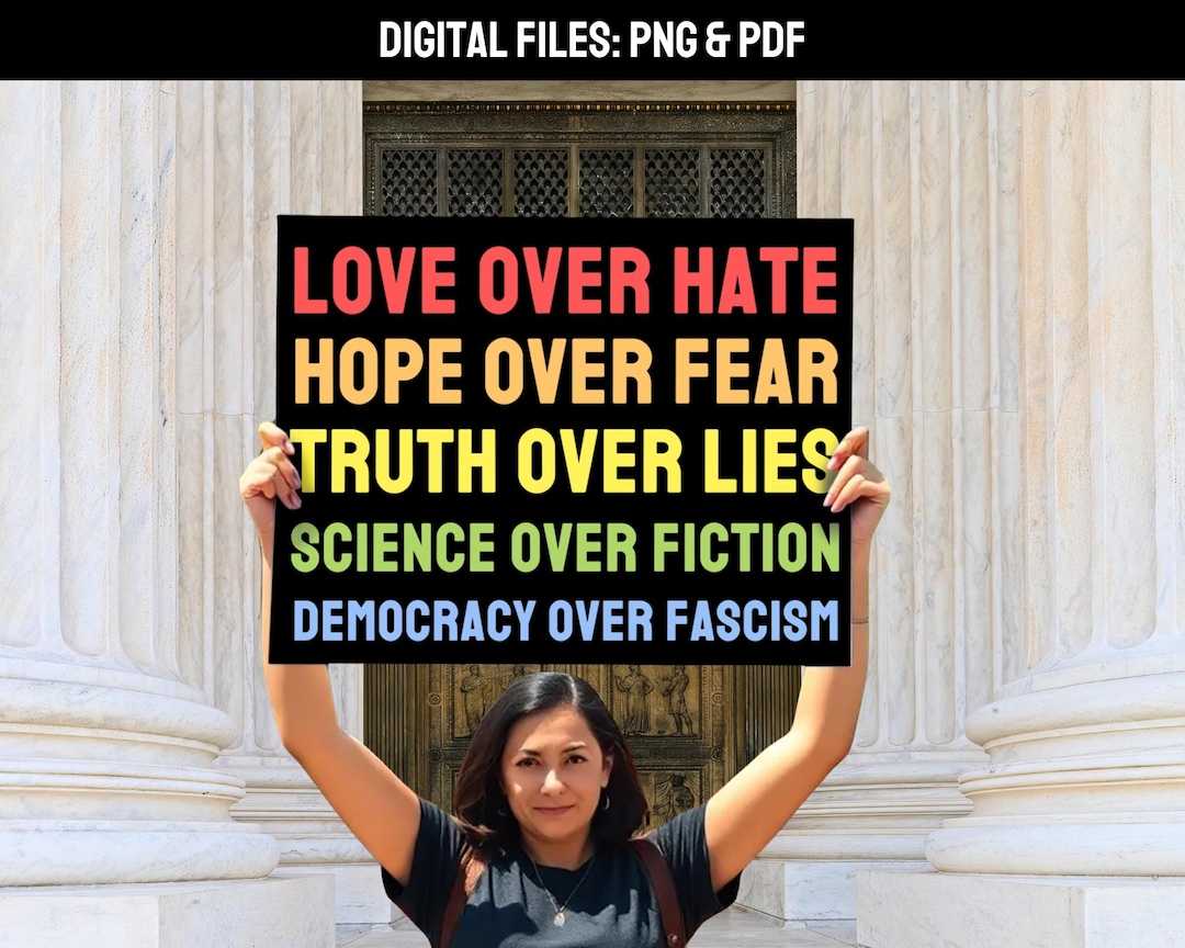 Print Your Own Protest March Sign - Digital Download, PNG, PDF, Bright ...