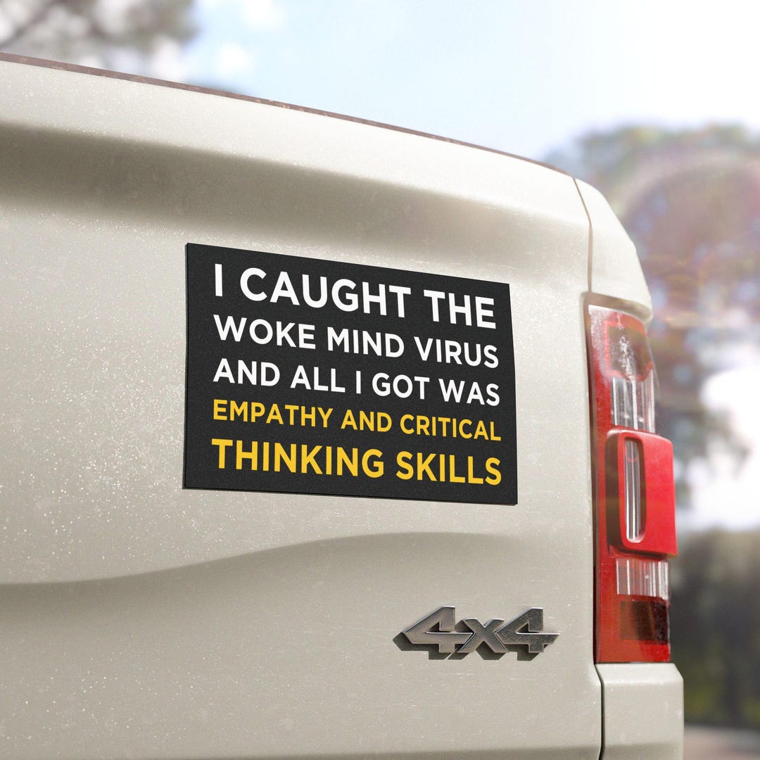 Woke Mind Virus Car Magnets, Funny Anti-maga Gift, Anti Trump, Great ...