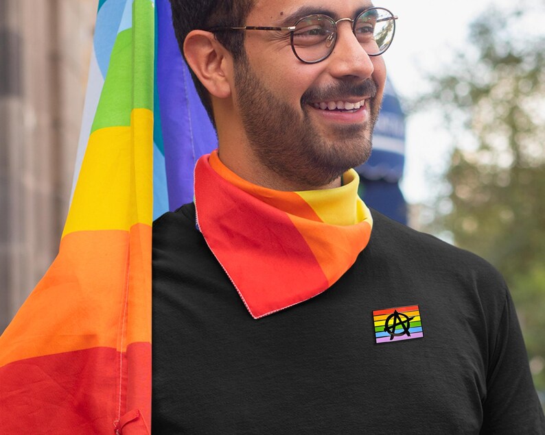 Anarchy Pride Flag Pin, Be Gay Do Crime, Queer Enamel Pin, LGBTQ Gifts ...